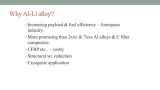 Metallurgy of Aluminium-Lithium alloy | PPTX