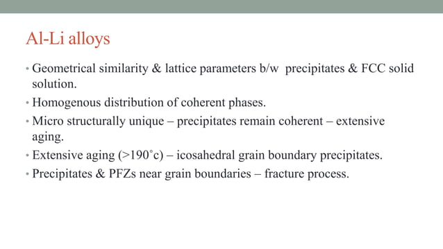 Metallurgy of Aluminium-Lithium alloy | PPTX