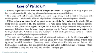 Metallurgy of Palladium and Platinum by Dr Julekha A. Shaikh | PPTX