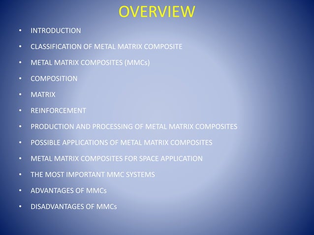 Metal matrix composites | PPT