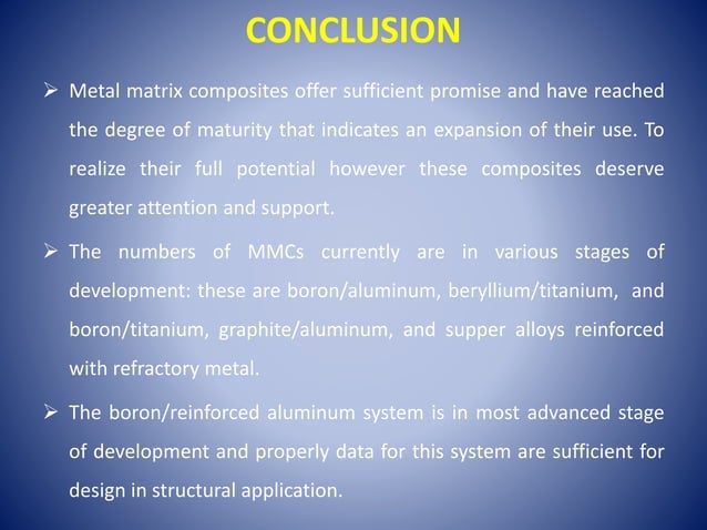 Metal matrix composites | PPT