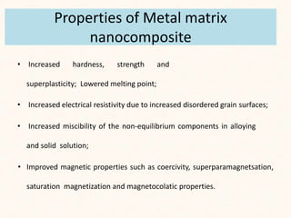 Metal matrix Nanocomposite | PPTX