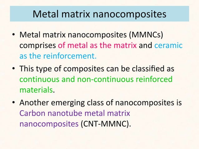 Metal matrix Nanocomposite | PPTX | Chemistry | Science