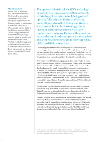 Supply Constraints On Battery Metals Coming Relative To Global EV Penetration | PDF