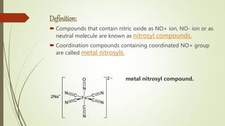 Metal nitrosyls and their derivatives | PPT