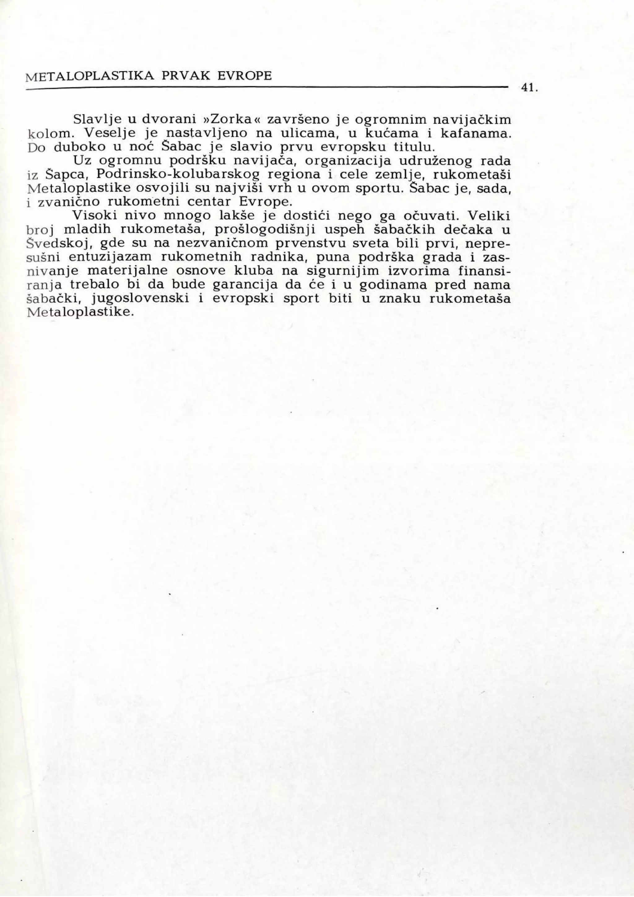 Metaloplastika prvak Evrope - 1985 | PDF