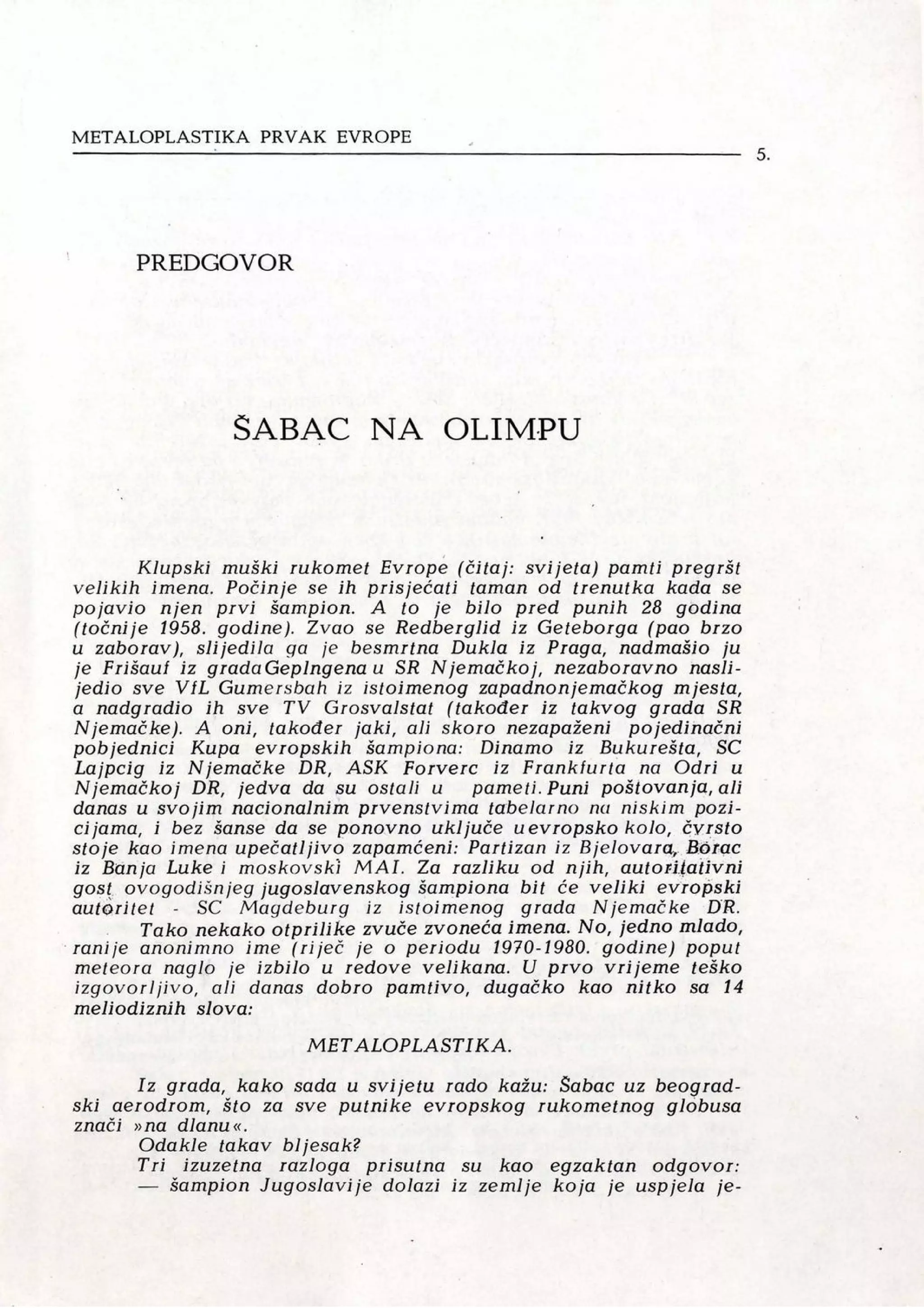 Metaloplastika prvak Evrope - 1985 | PDF
