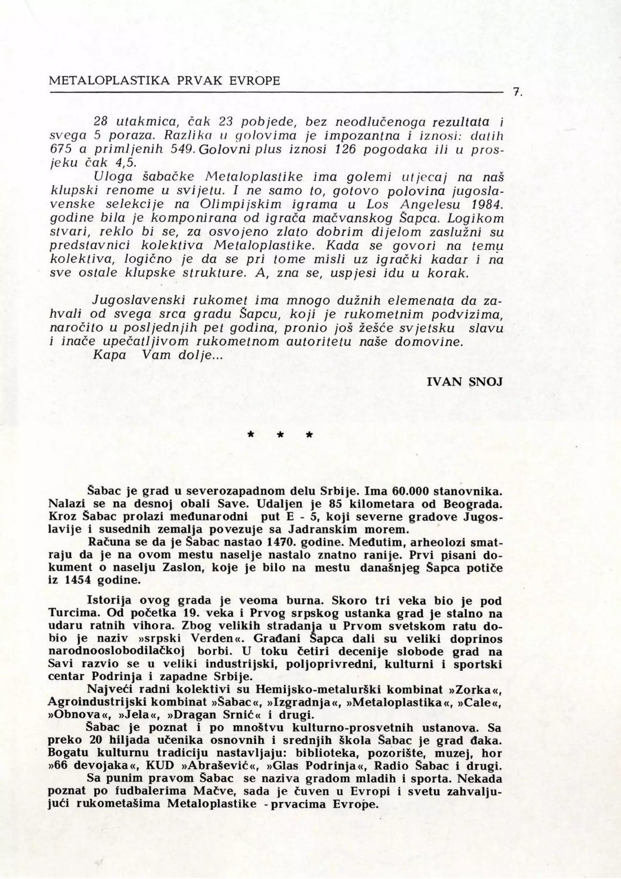 Metaloplastika prvak Evrope - 1985 | PDF