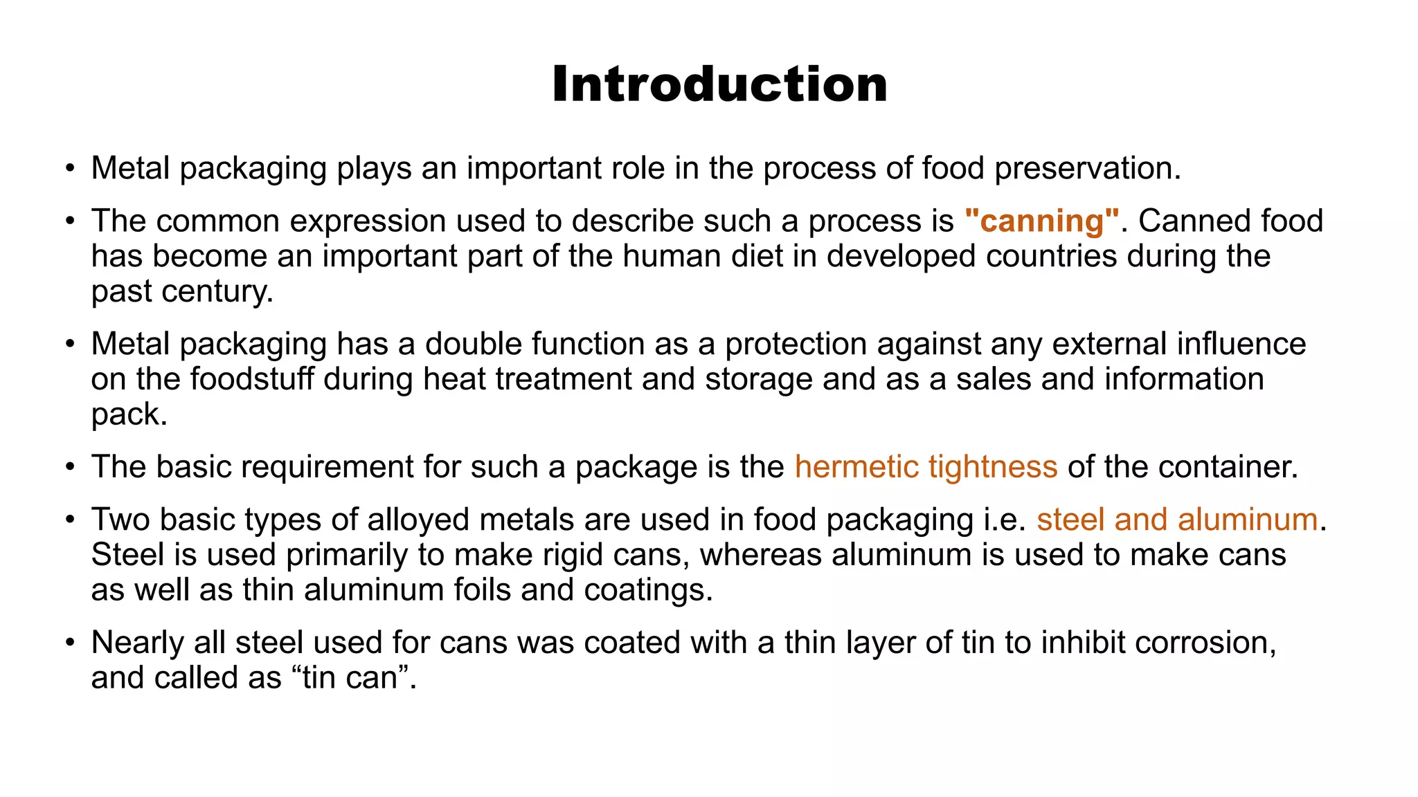 Metal packaging material | PPTX