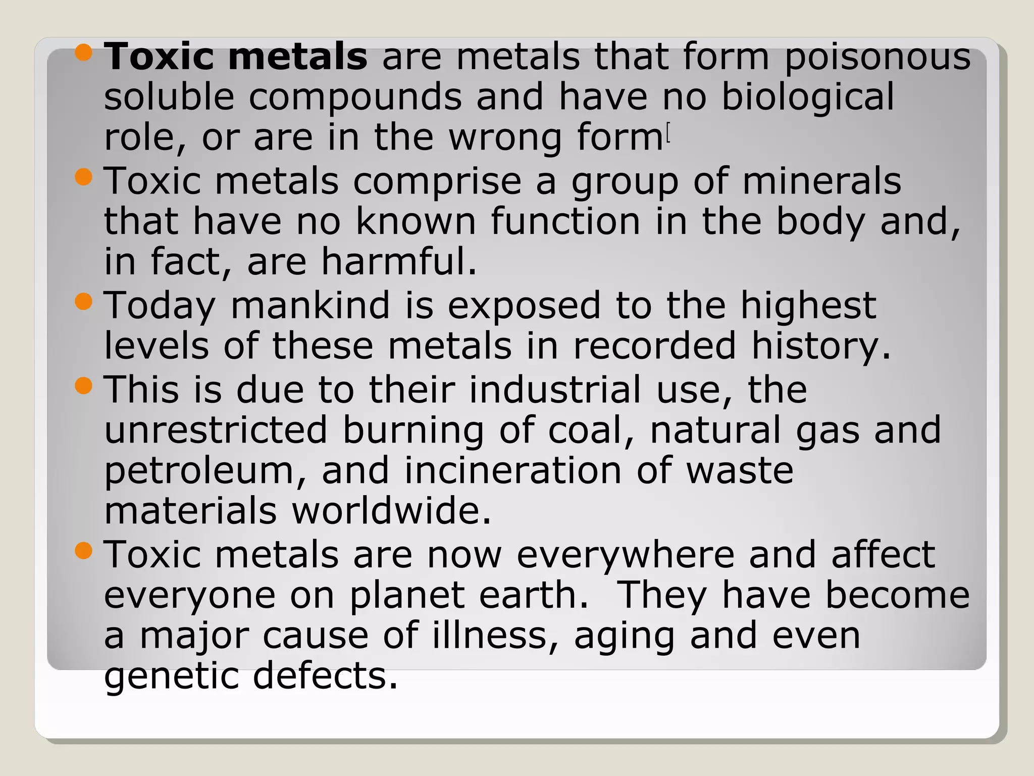 Metal poisoning | PPT