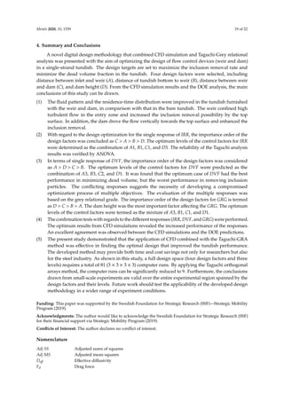 design optimization of a single-strand tundish based on CFD | PDF