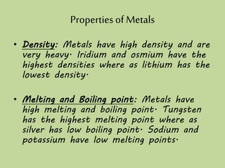 Metals | PPTX | Chemistry | Science
