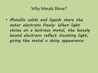 Metals | PPTX | Chemistry | Science