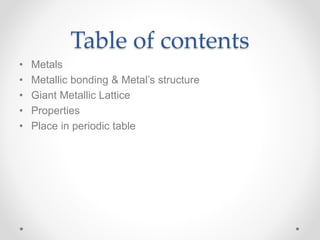 Metals. Chemistry | PPTX