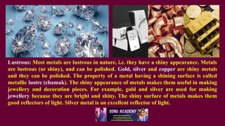 METALS/Materials: Metals and Non-Metals Chapter- 4 Class 8 - CBSE | PPTX