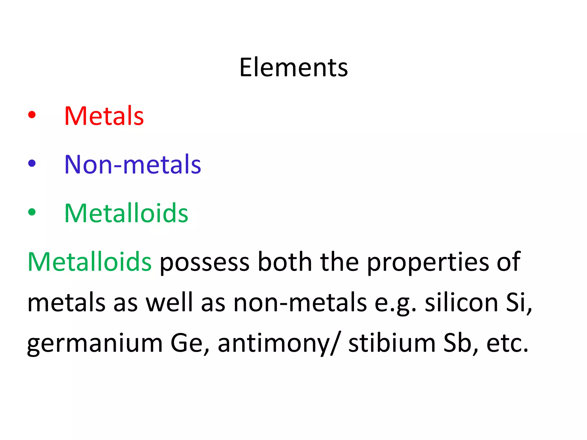 Metals and Non-metals | PPTX