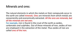 Metals and metallurgy | PPTX