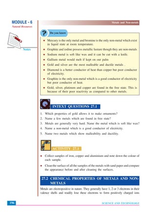 Metals and non metals | PDF