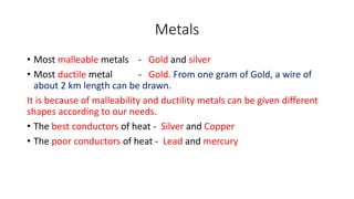 Metals and non metals | PPTX