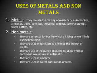 Chapter:Materials:Metals and non metals class8 | PDF