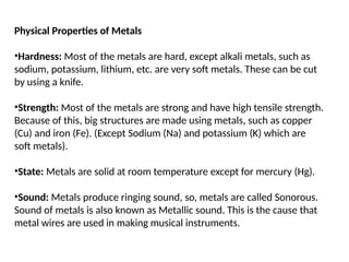 METALS AND NON-METALS.pptx class 10 cbse | PPTX