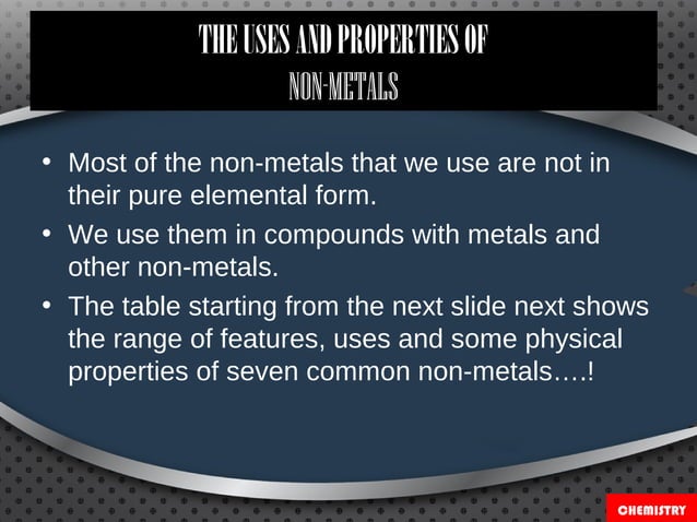 Metals and Non-metals | PPT | Chemistry | Science