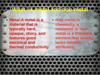 metals and nonmetals | ODP