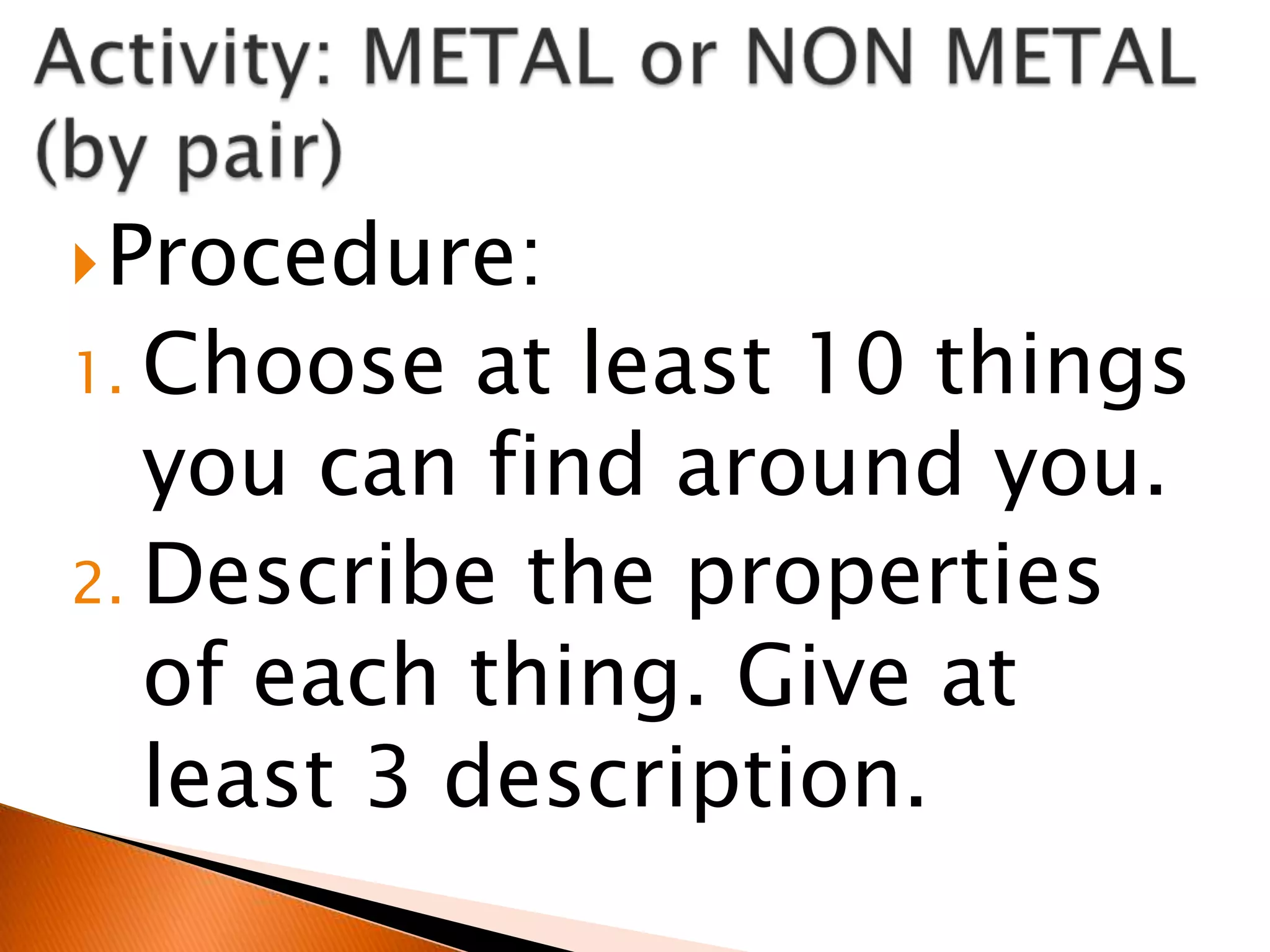 Metals and non metals | PPTX