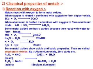 Chapter 3 Metals and non-metals | PPT | Chemistry | Science