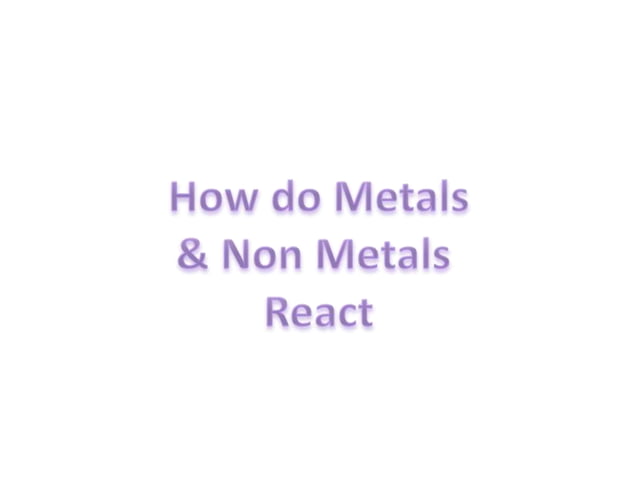 Metals and Non Metals | PPTX | Chemistry | Science