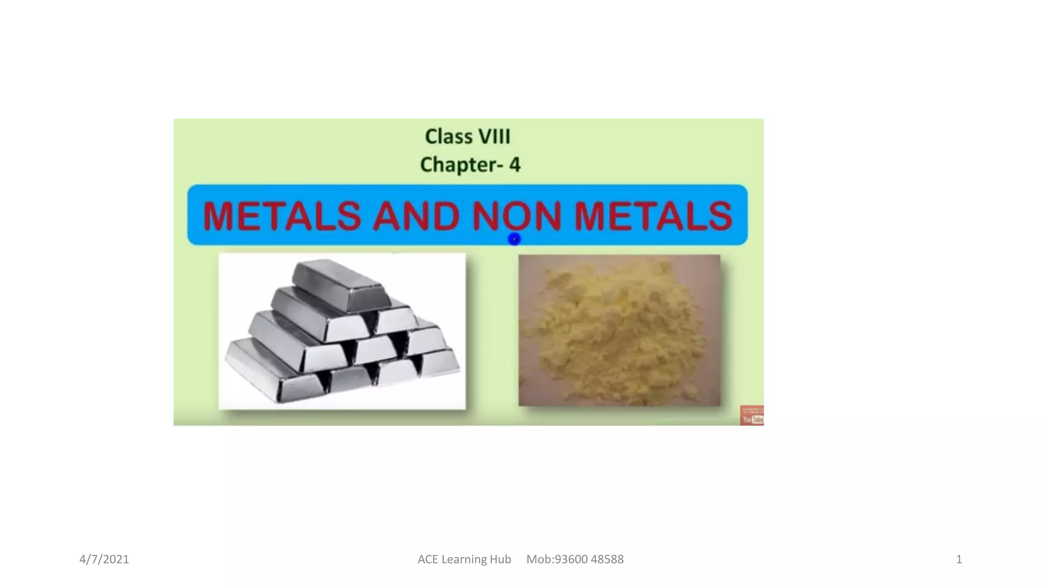 CBSE Class 8 Science _Metals and non metals | PDF