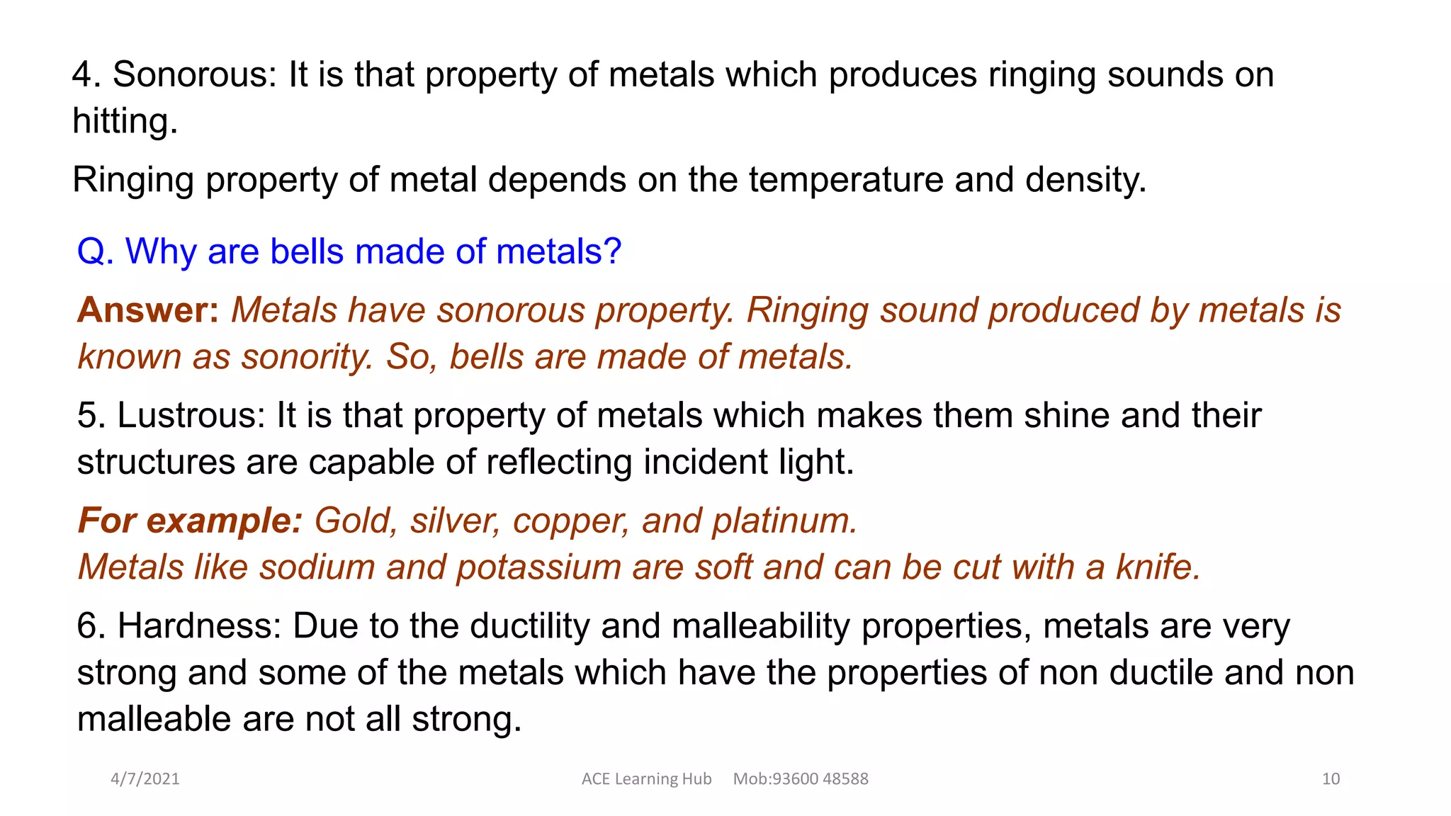 CBSE Class 8 Science _Metals and non metals | PDF