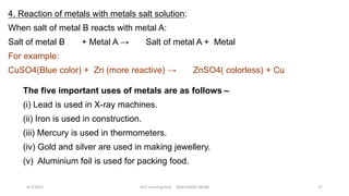 CBSE Class 8 Science _Metals and non metals | PDF