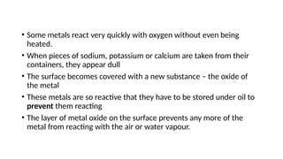 Reactivity of metals with oxygen, rusting.pptx