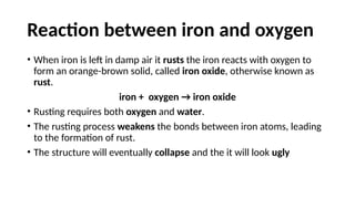 Reactivity of metals with oxygen, rusting.pptx