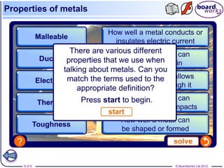 Metals and their properties | PPT