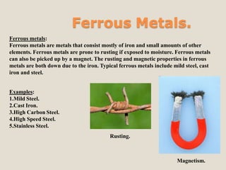 Metals ferrous and nonferrous | PPTX