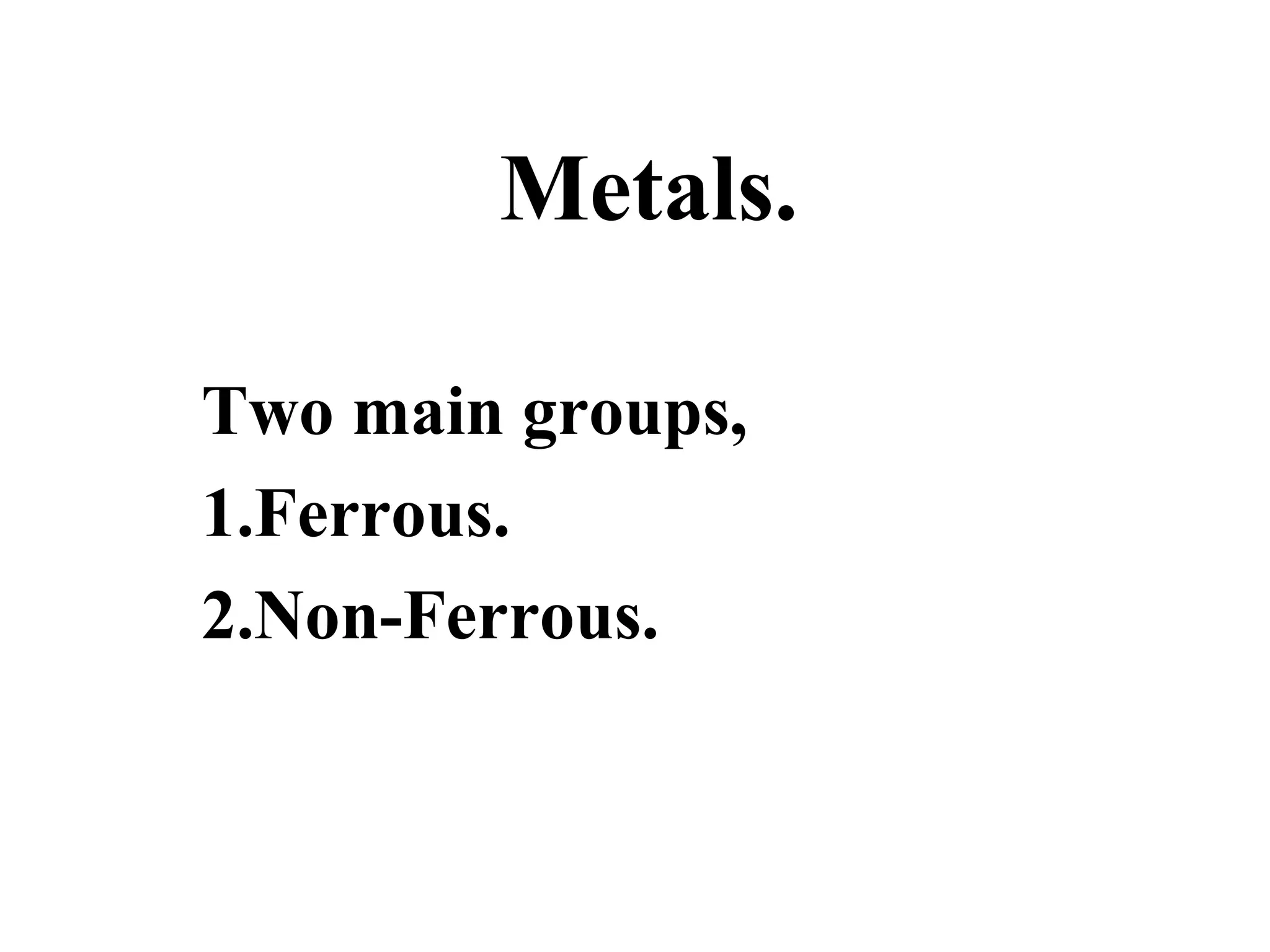 Metals - Ferrous and Non Ferrous | PPT
