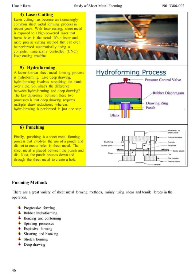 Metal sheet forming, its types & operations | DOCX | Woodworking | Arts ...