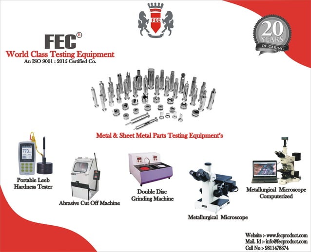 Testing/Manufacture/Metal & sheet metal Parts Testing Equipment | PPT