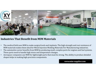 Metals Injection Molding Materials For Manufacturing | PPT