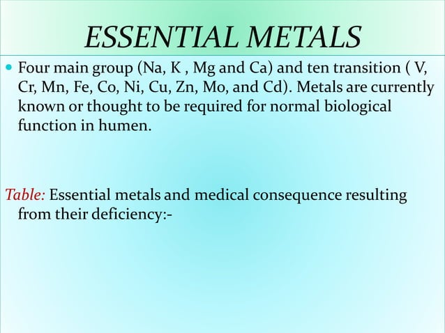 Metals in medicine | PPTX