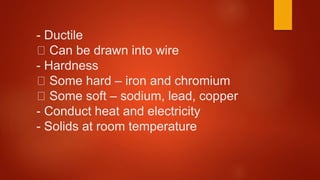METALS, METALLOIDS AND NON-METALS.pptx