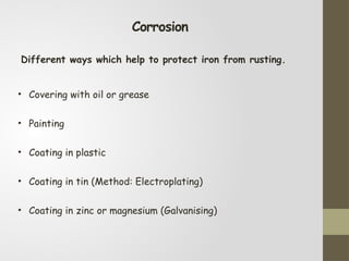Metals, non-metals and corrosion in daily life | PPT