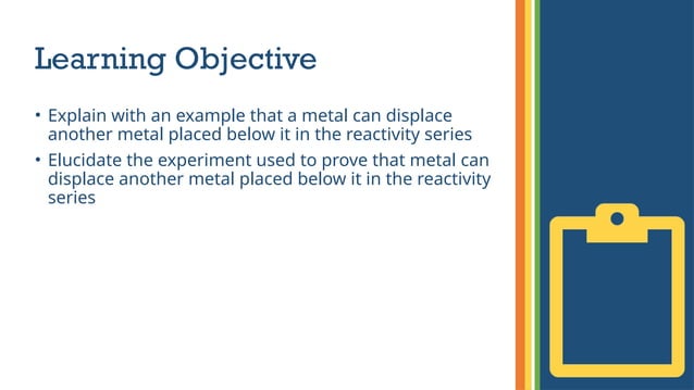 Metals & Non -metals displacement examples for displacement reactions ...