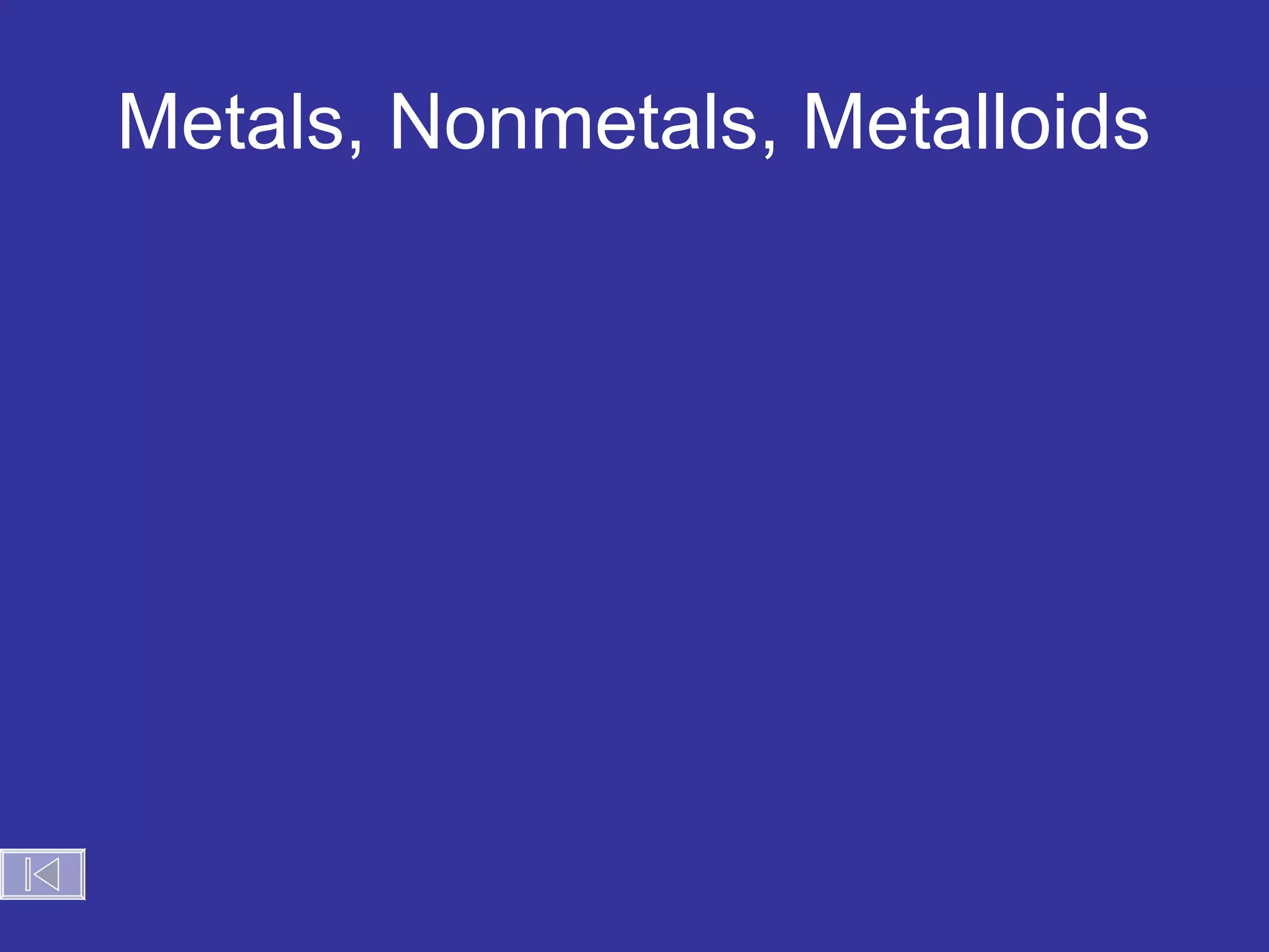 Metals, nonmetals, metalloids | PPT
