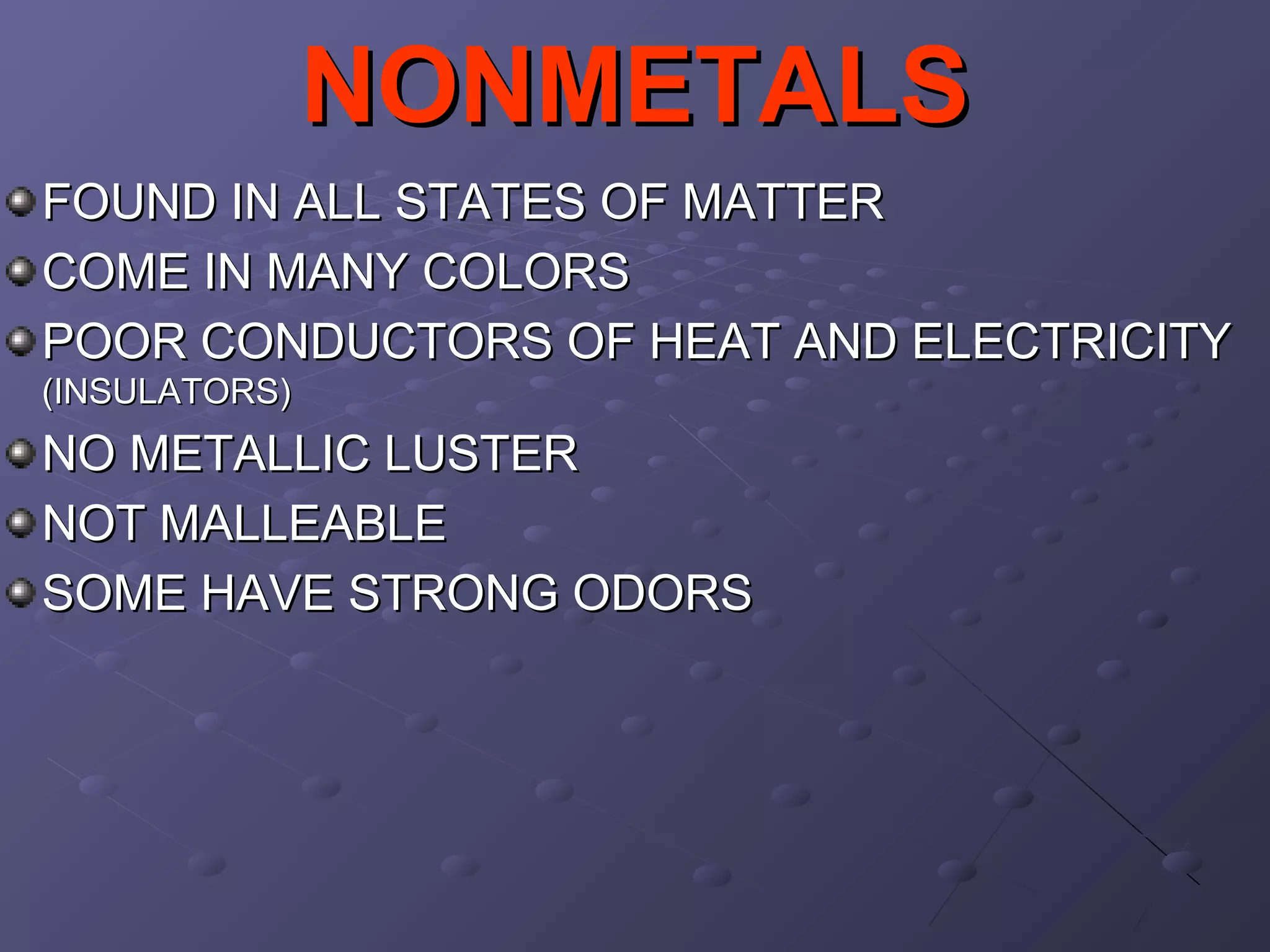 Metals Nonmetals and Metalloids | PPT | Chemistry | Science