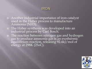 Metals of industrial importance | PPTX | Chemistry | Science