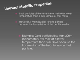 Metals on the nanoscale powepoint | PPTX