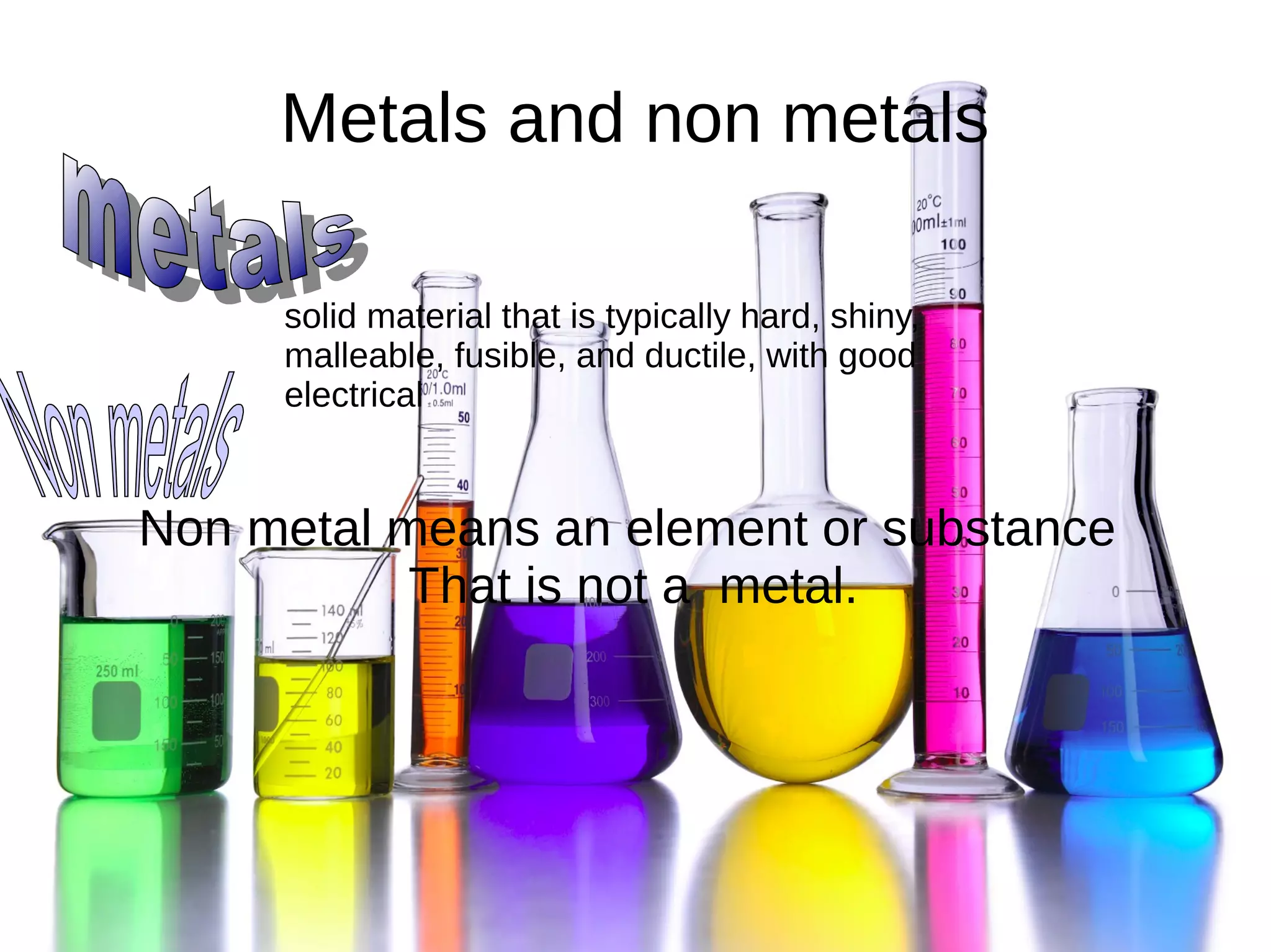 Metals ppt | ODP | Chemistry | Science